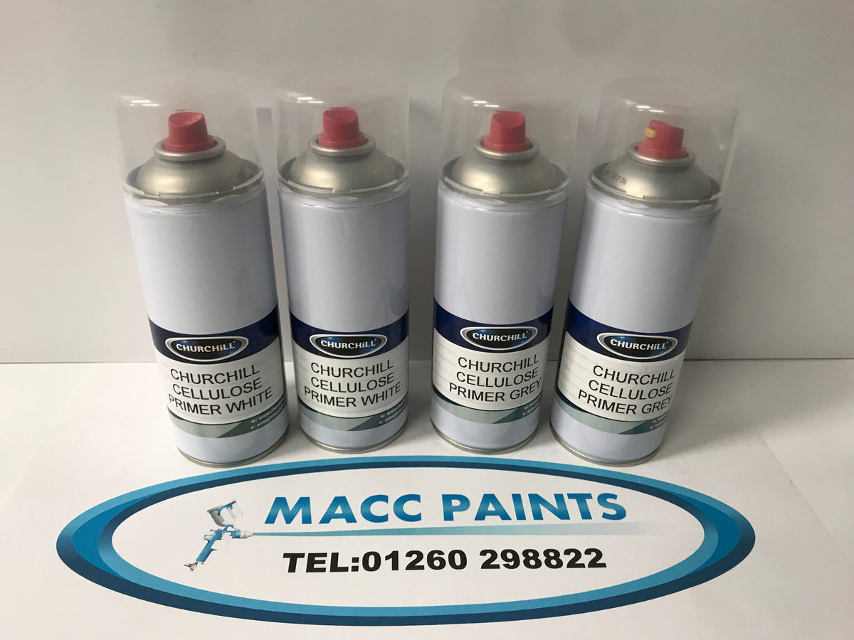CHURCHILL CELLULOSE WHITE/GREY PRIMER AEROSOL – Macc Paints Ltd